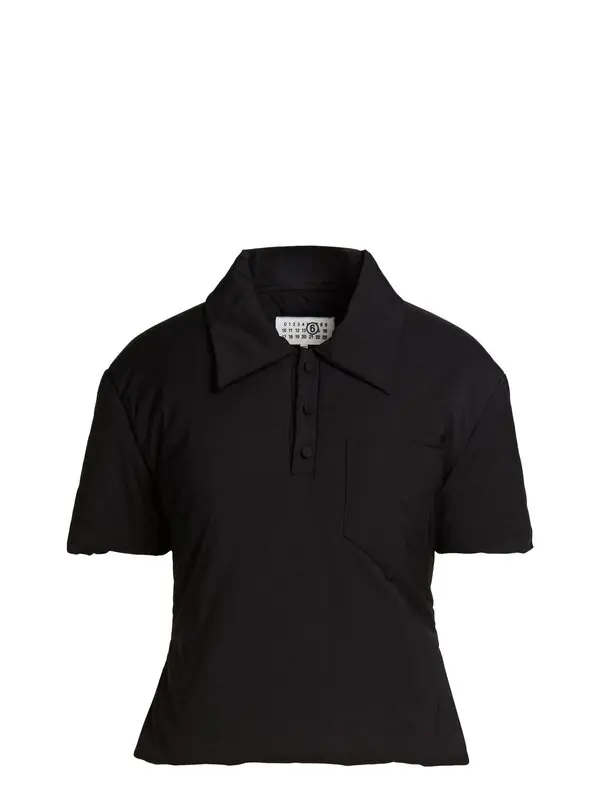 MAISON MARGIELA Short Sleeve Collared Sweatshirt - Black