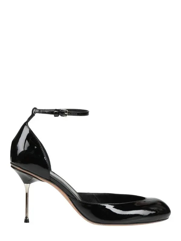 Sportmax Patent Leather Stiletto Courts With Buckle-fastening Ankle Strap - Black