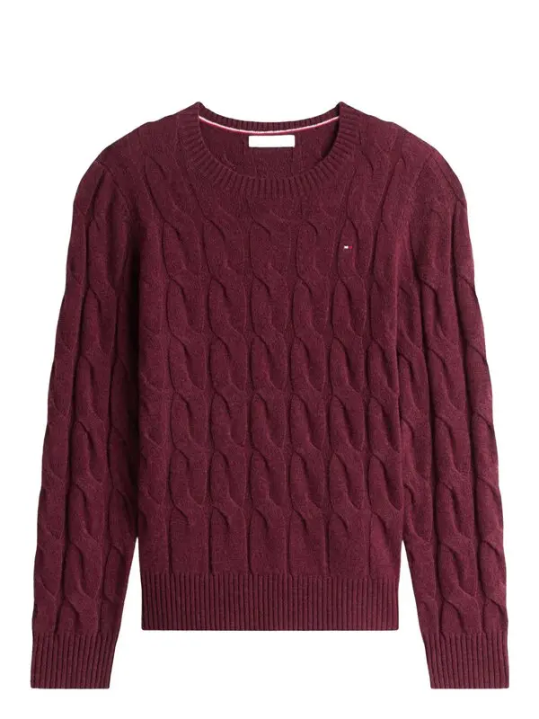Tommy Hilfiger Crewneck Cableknit Sweater - Red
