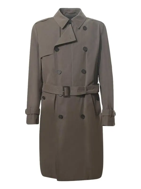 Herno Double-breasted Belted Coat - Gray