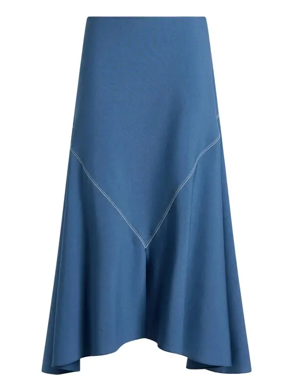 Marni Solid-colored Flare Skirt With Front Slit - Blue