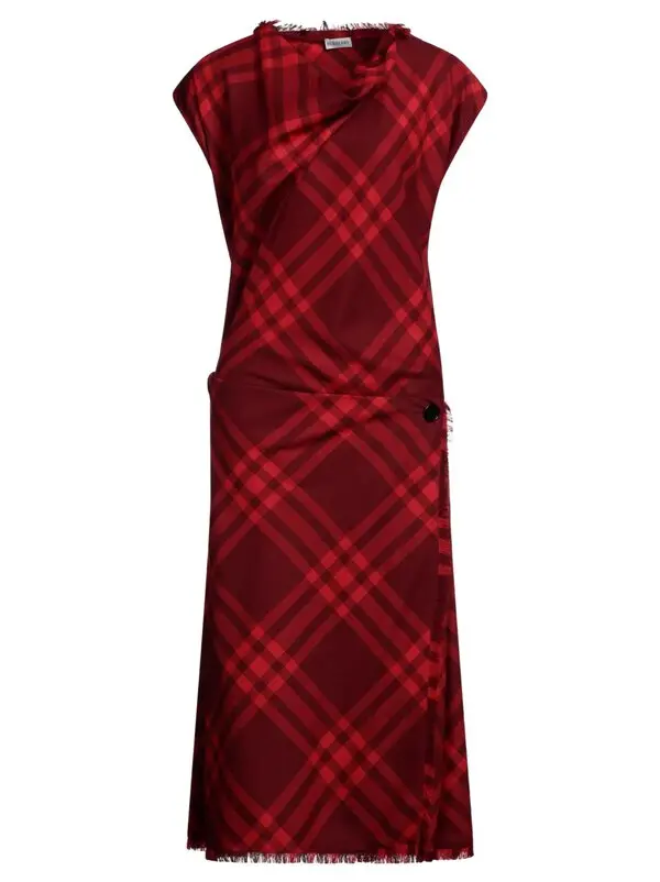 Burberry Plaid Short-sleeve Dress - Red
