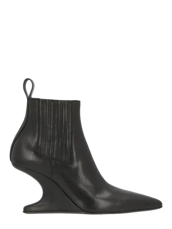 Rick Owens Sculptural Heel Ankle Boots - Black