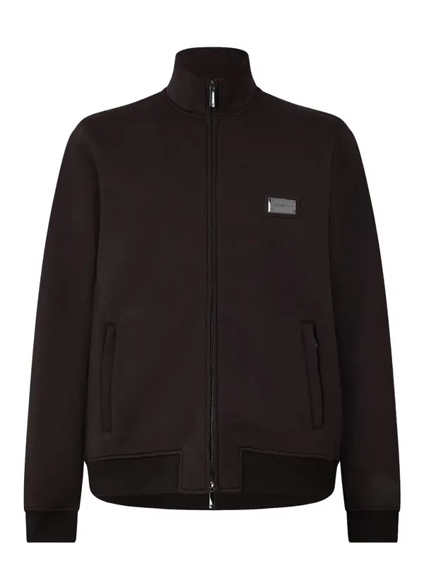 Emporio Armani Stand Collar Zip-up Jacket - Black