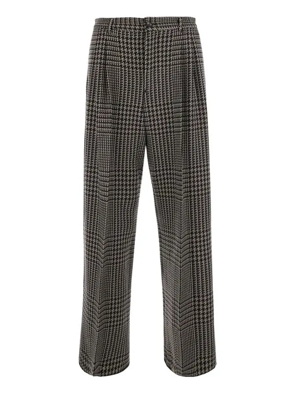 Emporio Armani Houndstooth Trousers - Black