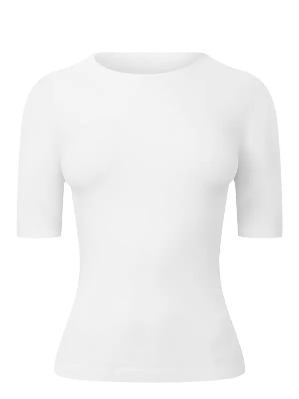 Gucci Fitted Elbow-sleeve Top - White