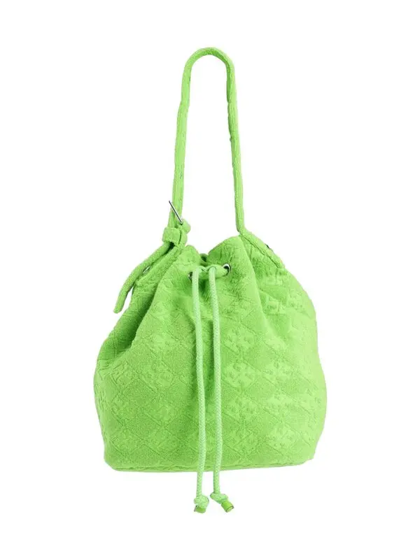 Tory Burch Bucket Bag With Logo Print - Green