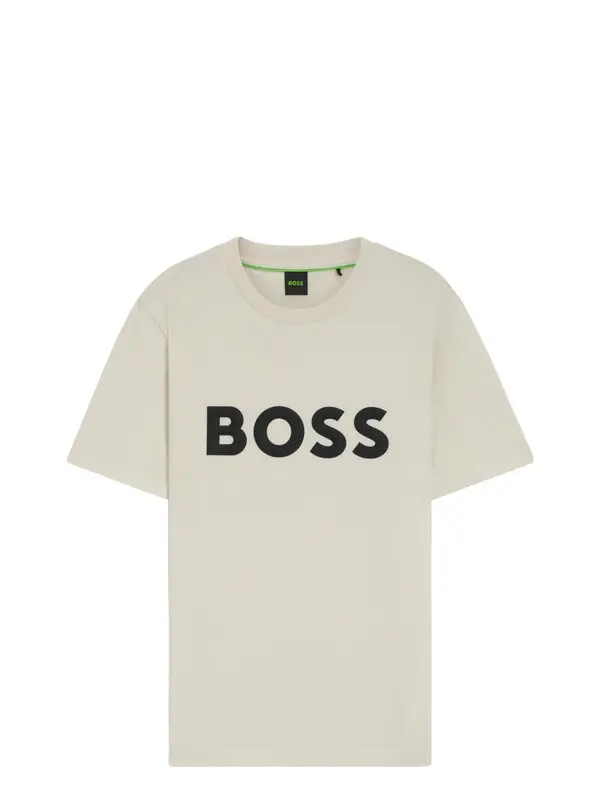 Hugo Boss Crewneck Top With Logo - Nude
