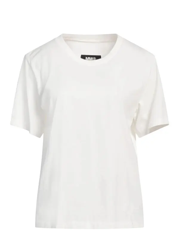 MAISON MARGIELA Jersey Crewneck T-shirt With Embroidered Logo - White