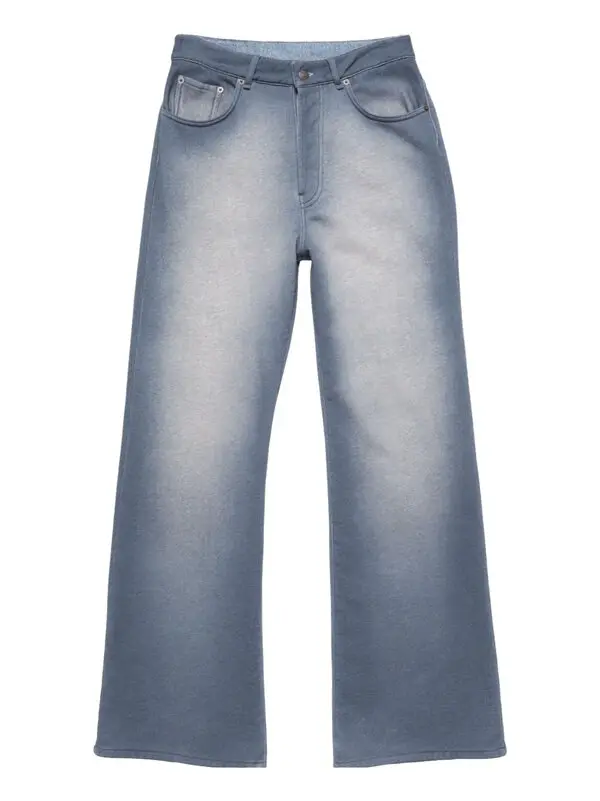 Acne Studios Wide Leg Fleece Trousers - Gray Blend