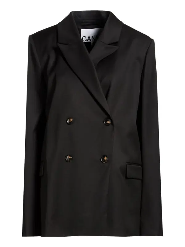 GANNI Double-breasted Blazer - Black