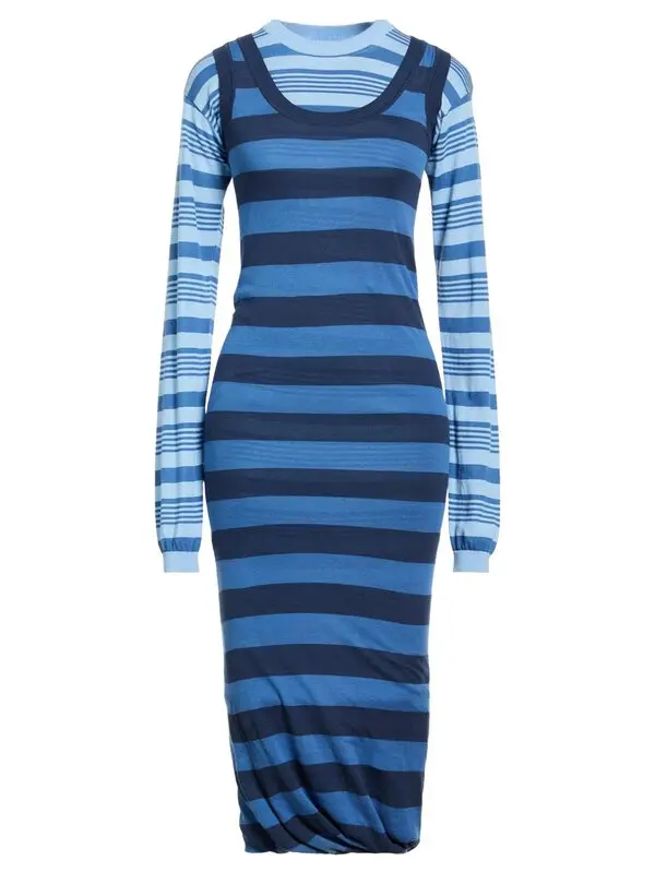 Marni Striped Long Sleeve T-shirt Dress - Blue