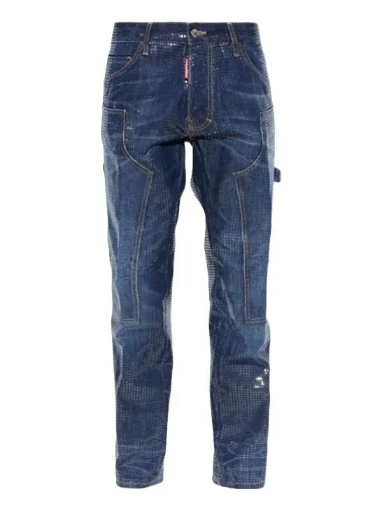 Dsquared2 Belt-loop Sequin Jeans - Navy