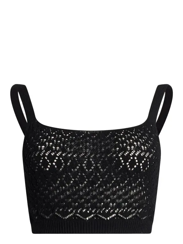 Max & Co. Crochet-knit Cropped Top - Black