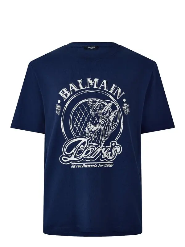 Balmain Crewneck Shortsleeve Tee - Blue