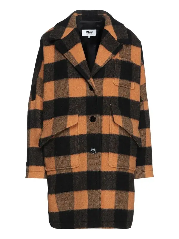 MAISON MARGIELA Checked Single-breasted Coat - Black