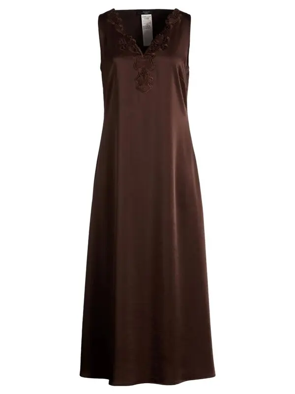 Max Mara Sleeveless V-neck Maxi Dress With Appliqu - Black