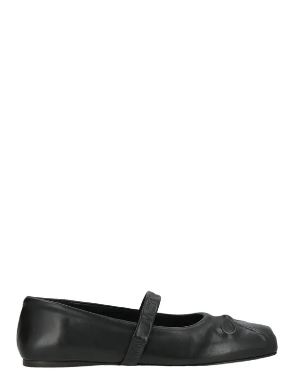 Marni Mary Jane Leather Flats - Black