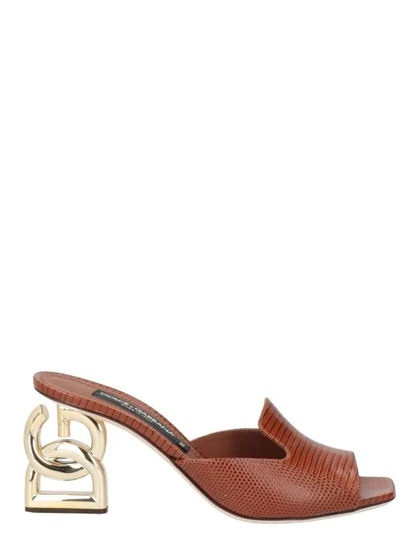 Dolce & Gabbana Sculptural Heel Sandals - Brown