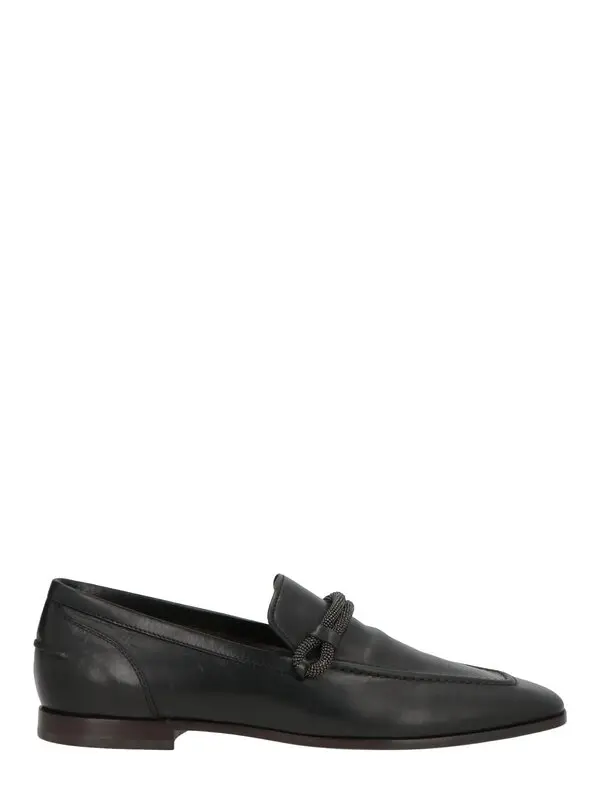 Isabel Marant Étoile Brunello Cucinelli Square Toe Loafers With Embellished Detail - Black