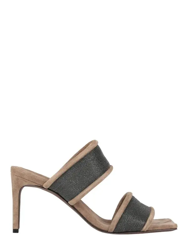 Brunello Cucinelli Embellished Stiletto Sandals - Black