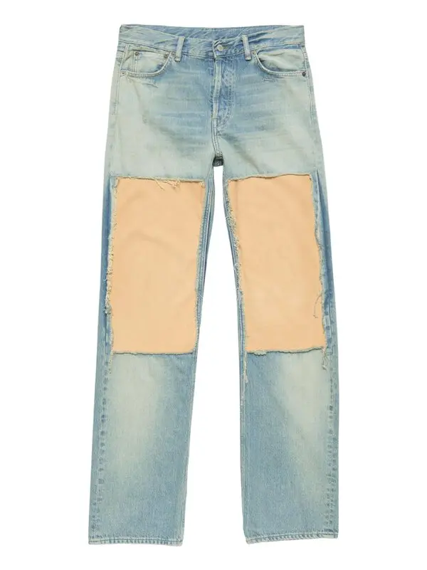 Acne Studios Suede Panel Jeans - Light Blue