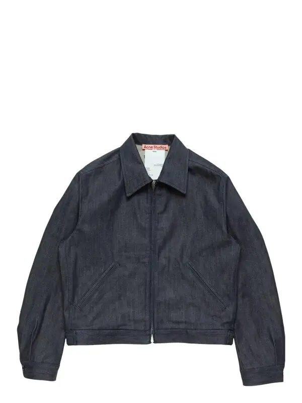 Acne Studios Branded Selvedge Denim Jacket - Indigo