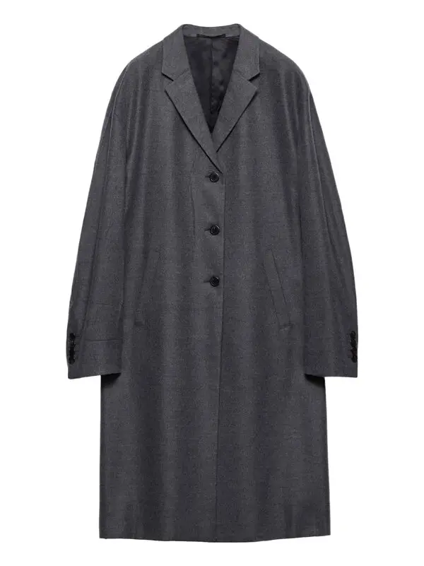 Prada Single-breasted Cashmere And Wool Coat - Slate Ash