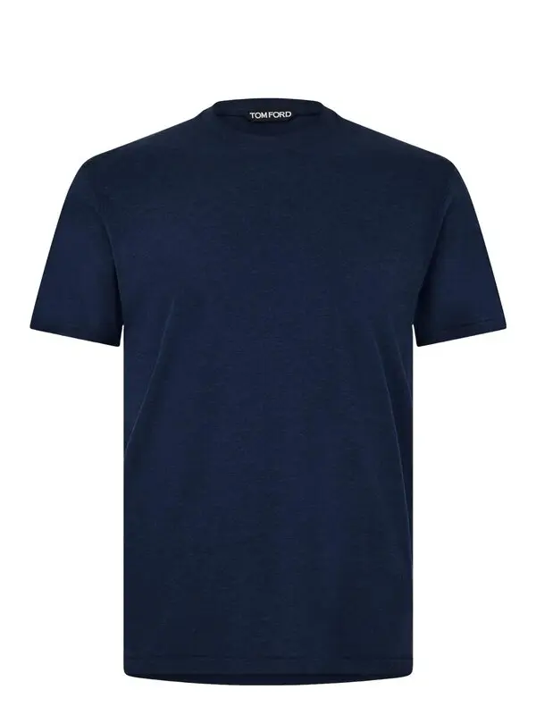 TOM FORD Navy Crewneck Shortsleeve Tee - Blue