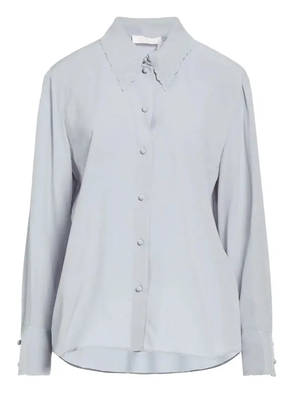Chloé Embroidered Cotton Shirt - Blue