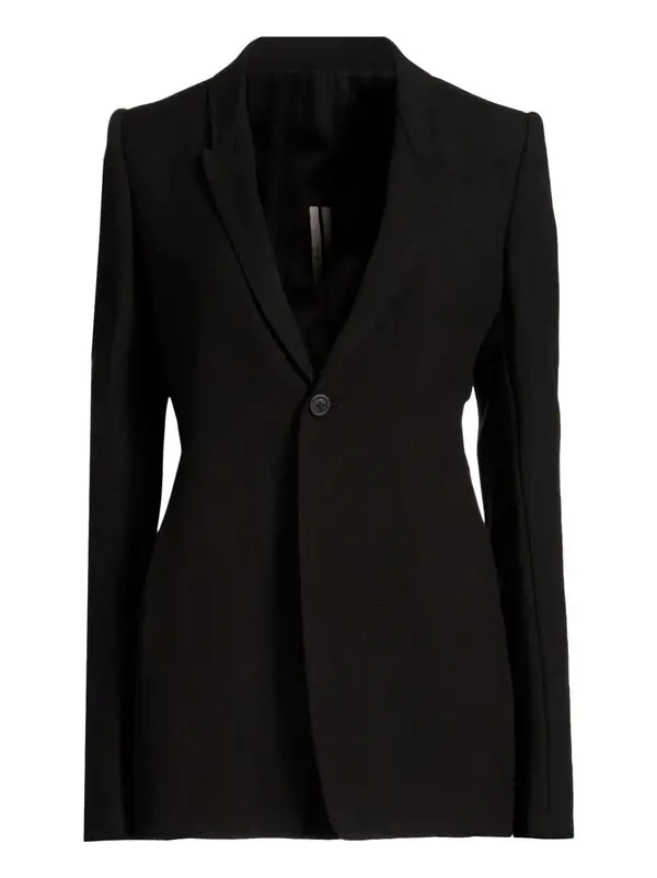 Rick Owens Single-breasted Wool Blazer - Black