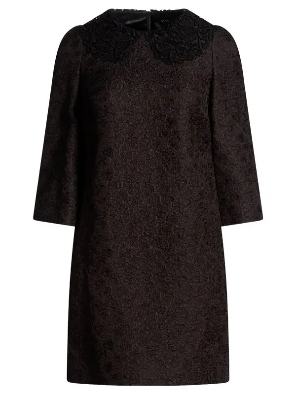 Dolce & Gabbana Floral-print Jacquard Dress - Black