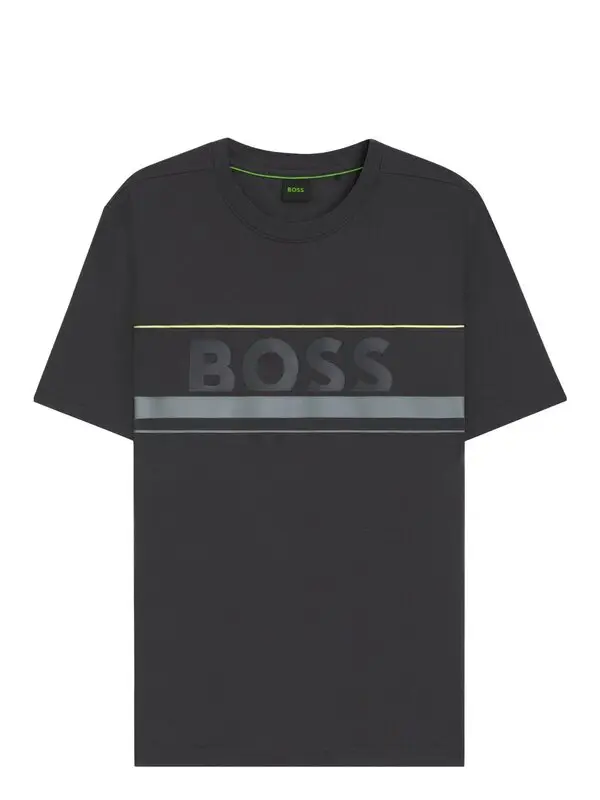 Hugo Boss Logo Striped T-shirt - Grey