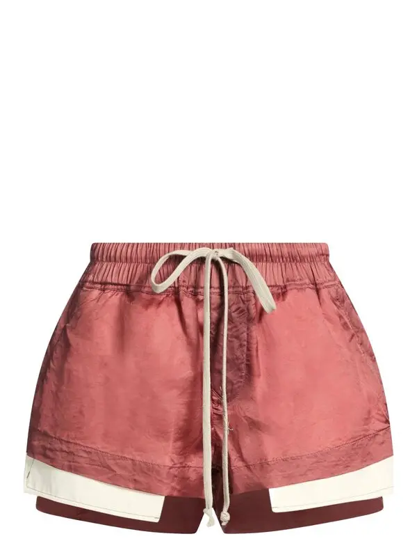 Rick Owens Drawstring Waist Shorts - Red