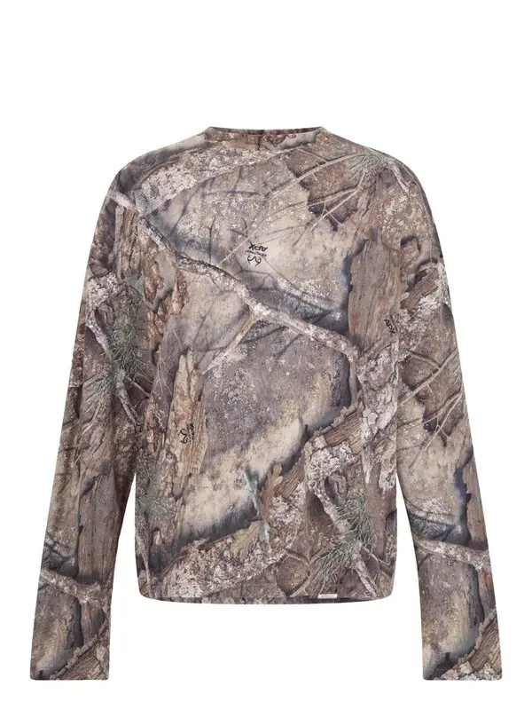 REPRESENT Woodland Camouflage Longsleeve Top - No