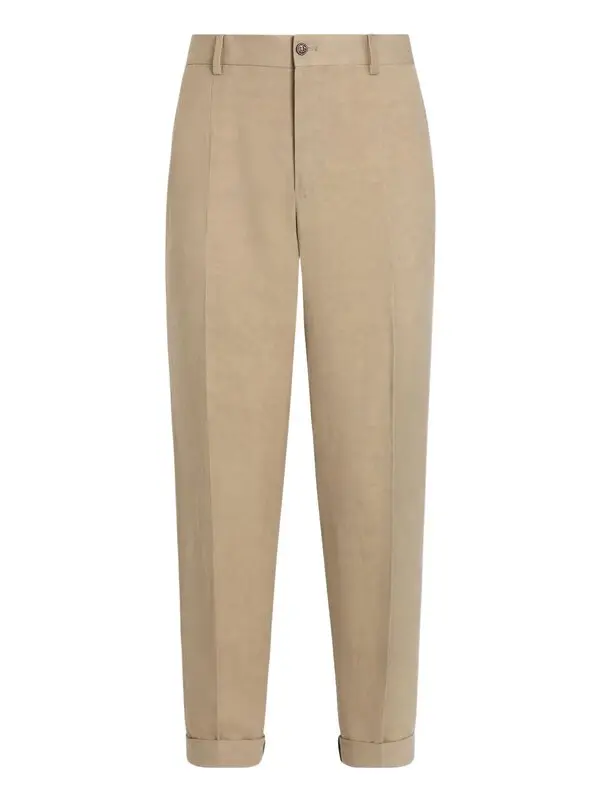 Dolce & Gabbana Cupro-linen Trousers - Beige