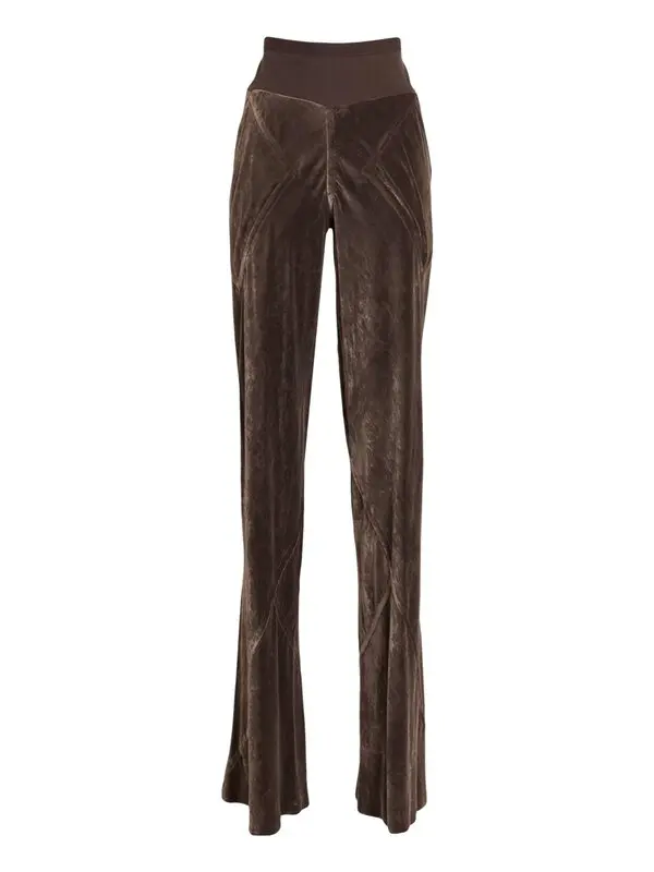 Rick Owens Velvet Wide-leg Pants - Brown