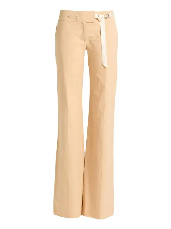 Sportmax Wide-leg Twill Trousers - Sand-colored