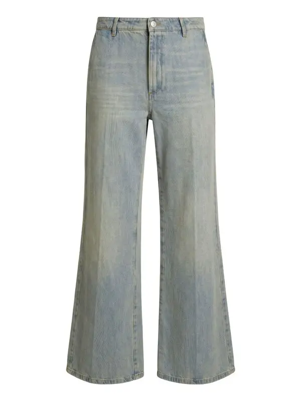 Max & Co. Wide-leg Faded Denim Trousers - Blue