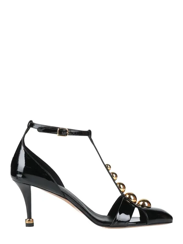 Chloé Patent Leather Court Shoes With Embellishments - Black