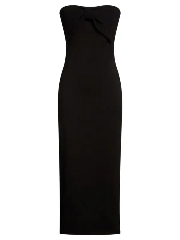 Chloé Sleeveless Strapless Maxi Dress With Bow Detail - Black