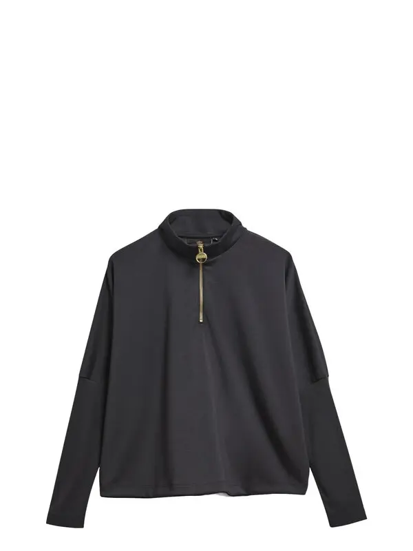 Barbour Half-zip Stand Collar Sweatshirt - Black