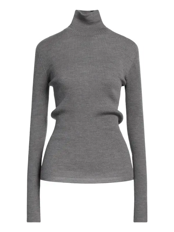Sportmax Long Sleeve Wool Turtleneck - Grey