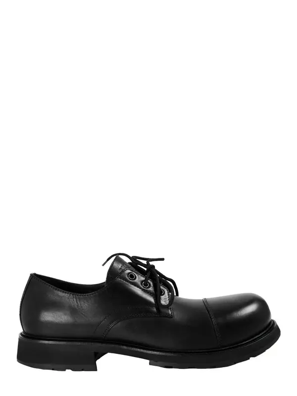 Balenciaga Polished Leather Derby Shoes - Black