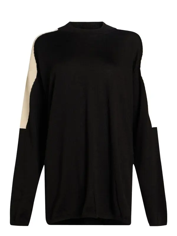 Rick Owens Knit Jumper With Contrasting Sleeves - Black