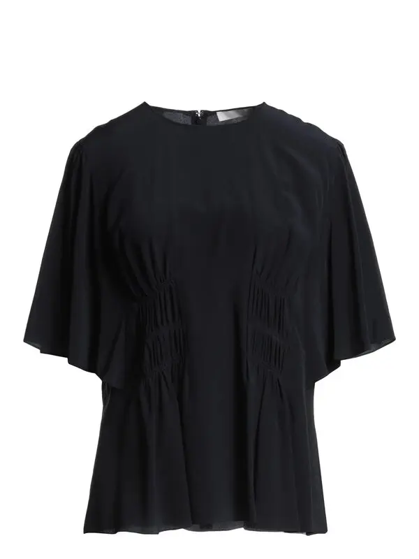 Chloé Short-sleeved Crewneck Top With Zipper Detail - Blue