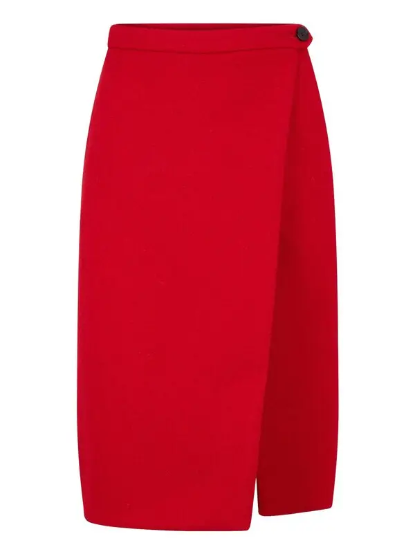 Gucci Wool Midi Skirt - Red