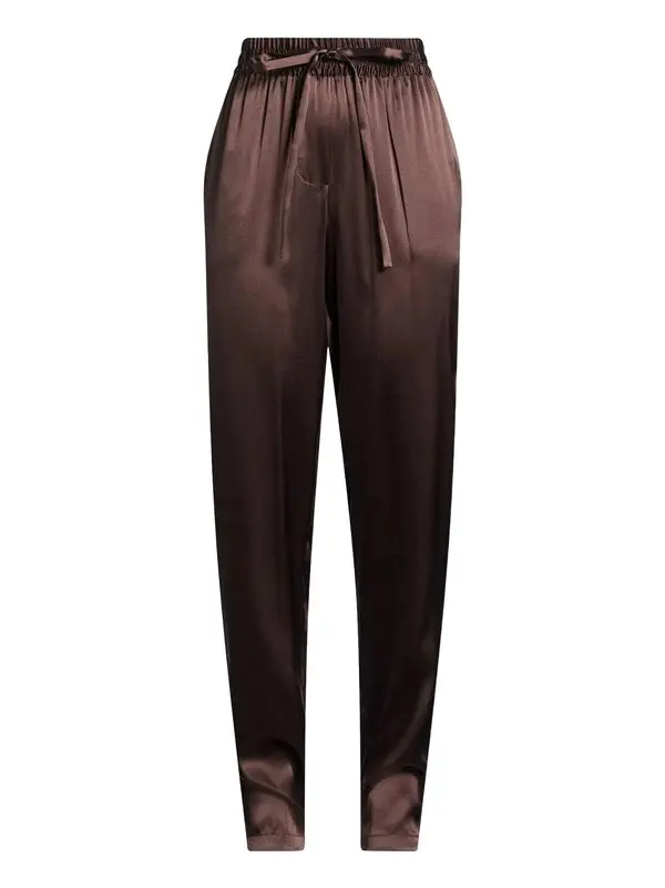 Dolce & Gabbana Satin Trousers With Logo Embellishment - Black