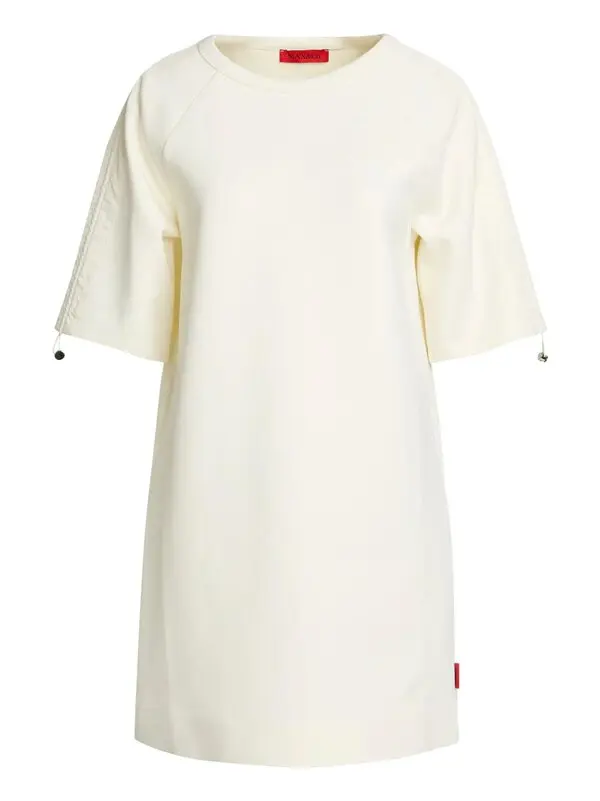 MAXCO. Max&co. Stretch Fabric T-shirt Dress With Side Stripes - Ivory