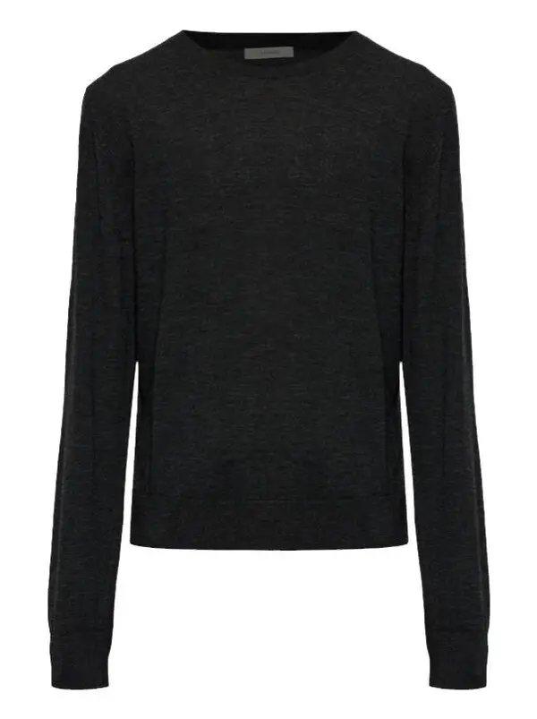 LEMAIRE Long-sleeved Round Neck Sweater - Black